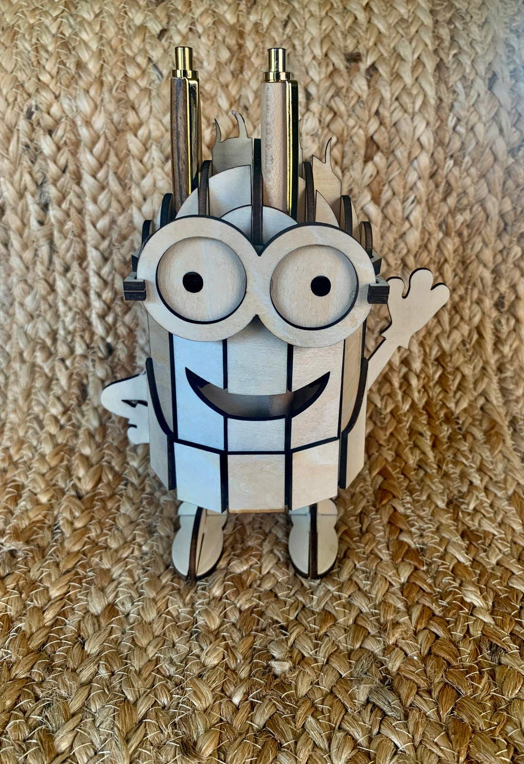 Wooden Minion Pen/pencil Holder - Etsy