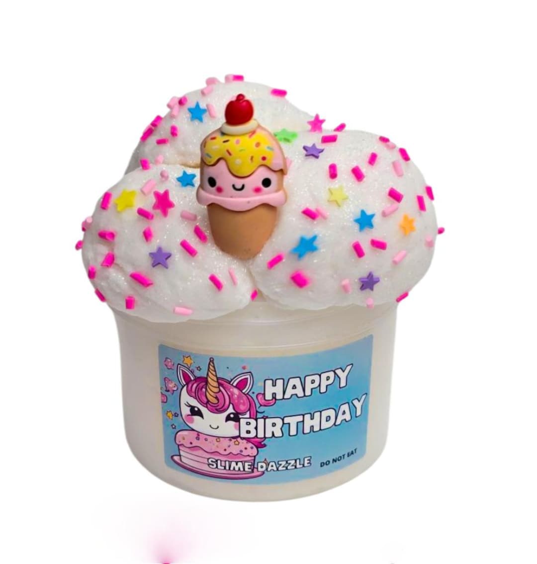 Happy Birthday Slime Festive Party Scented Slime With Sprinkles - Etsy