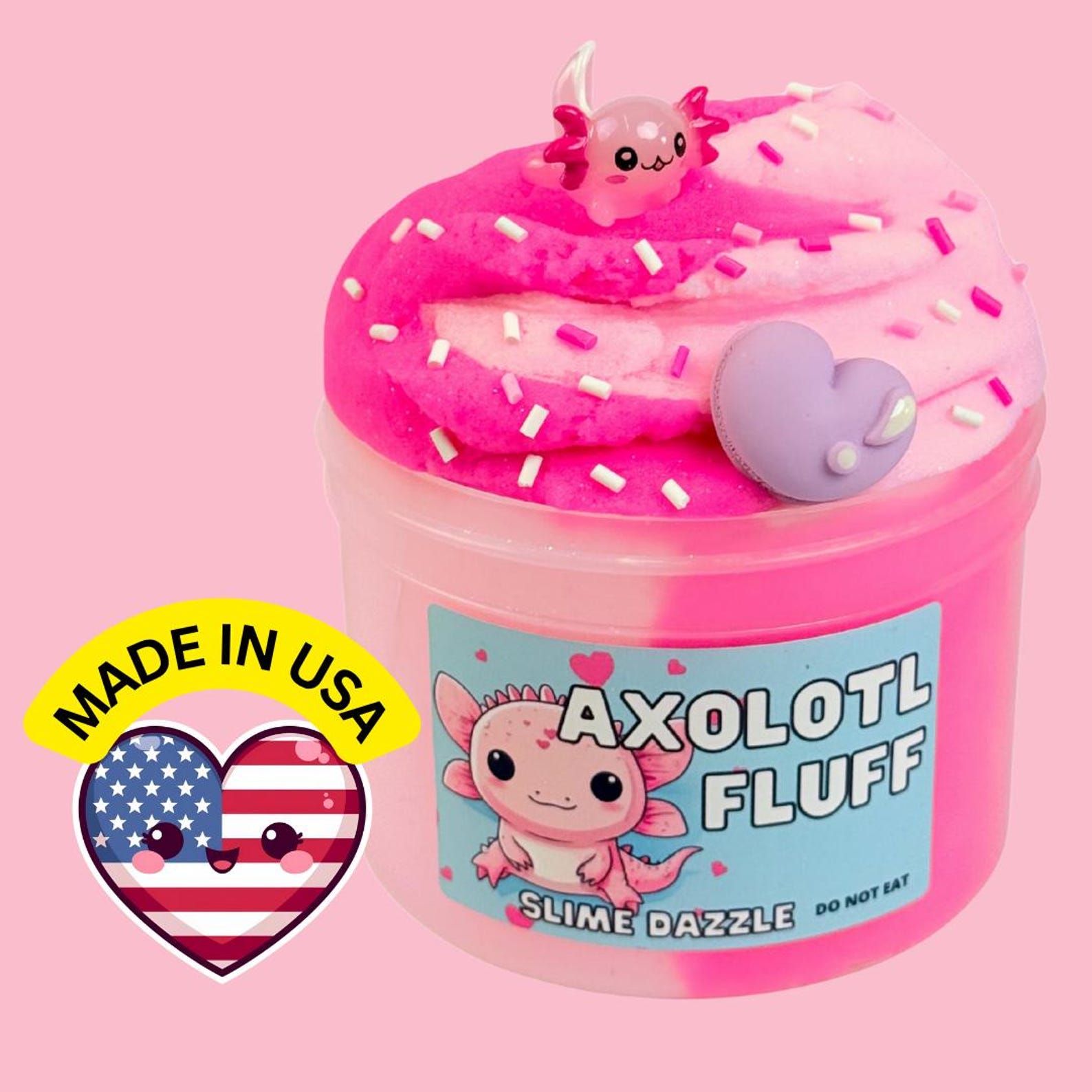 Axolotl Cloud Slime: Raspberry Sugar Scented, Axolotl Sprinkles - Etsy