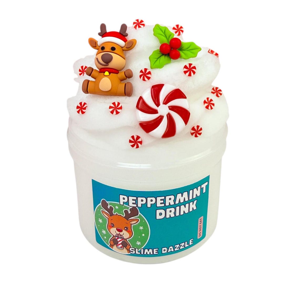 Peppermint Drink Cloud Slime Christmas Slime - Etsy