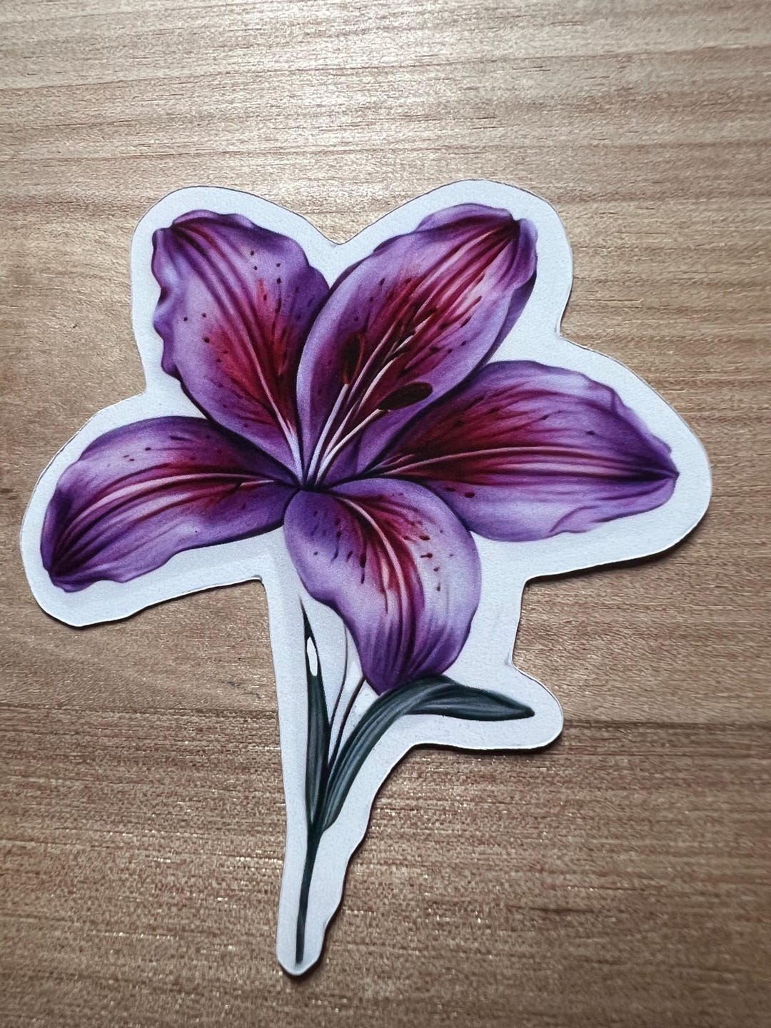 Purple Tiger Lily Sticker: Floral Laptop Decal - Etsy