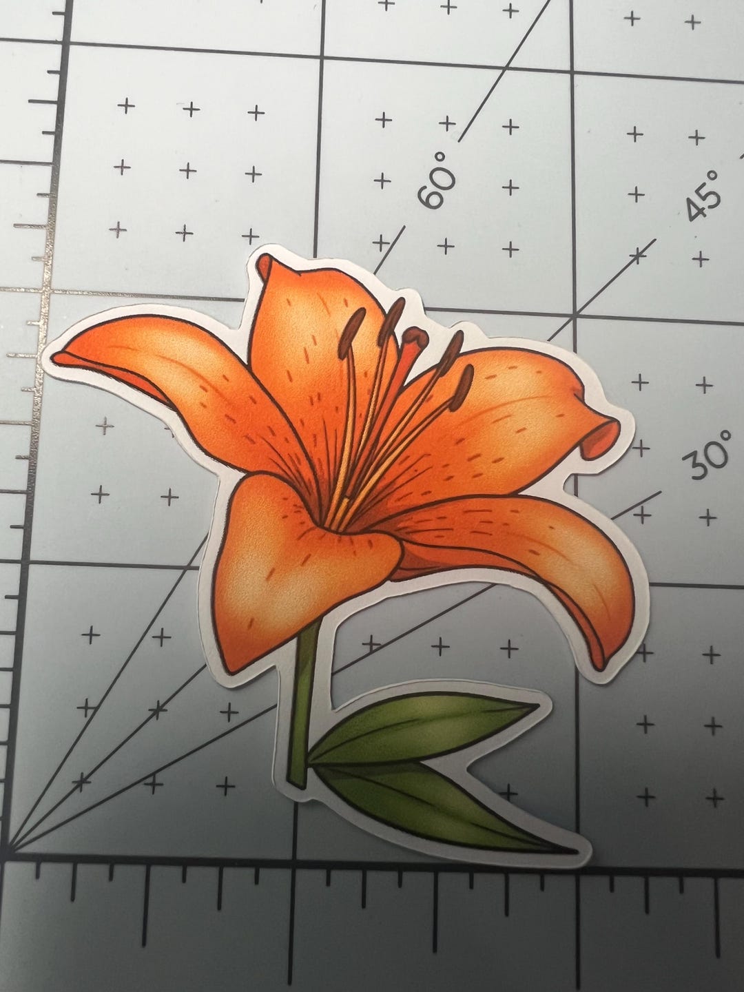 Orange Tiger Lily Sticker: Waterproof Laptop Decal - Etsy