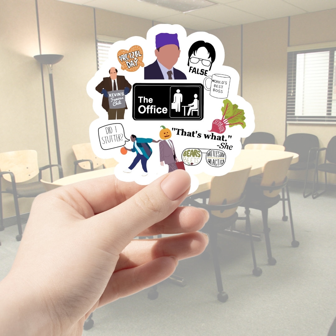 The Office Stickers- Prison Mike- Kevin's Famous Chili- Dunder Mifflin ...