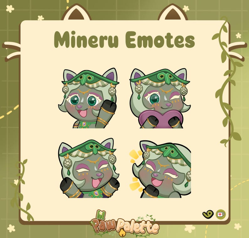 P2U Mineru Emotes | ACNH | Twitch & Discord Emotes - Etsy