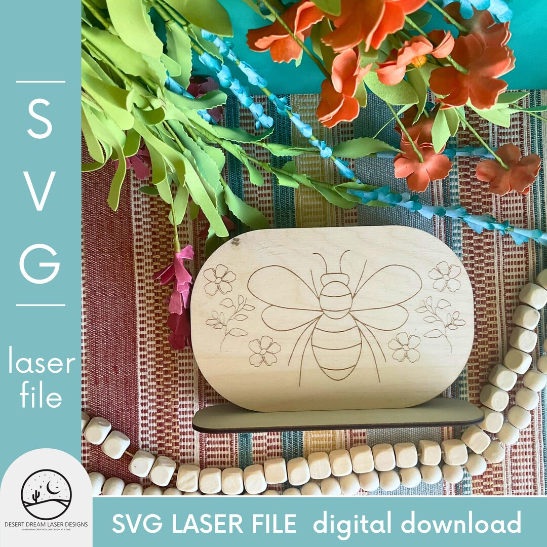SVG Bees and Flower Coin Bank Laser Cutting Designs Gift for Mom or ...