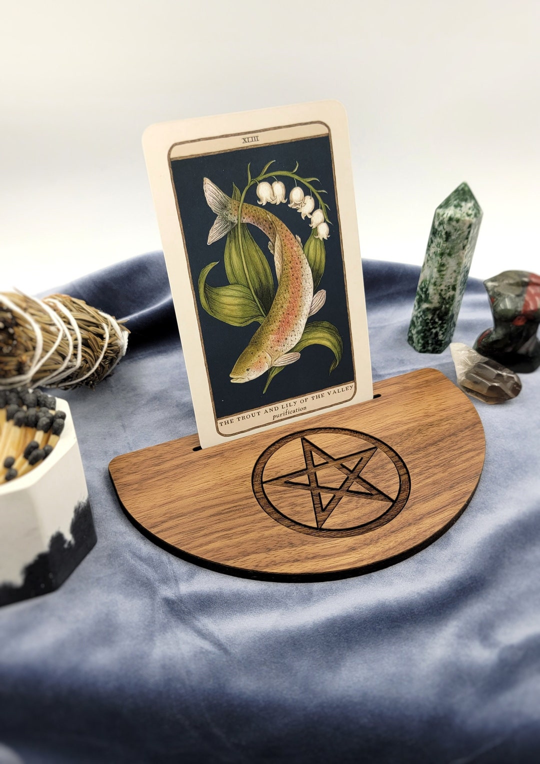 Engraved Pentacle Single Tarot / Oracle Card Holder - Etsy