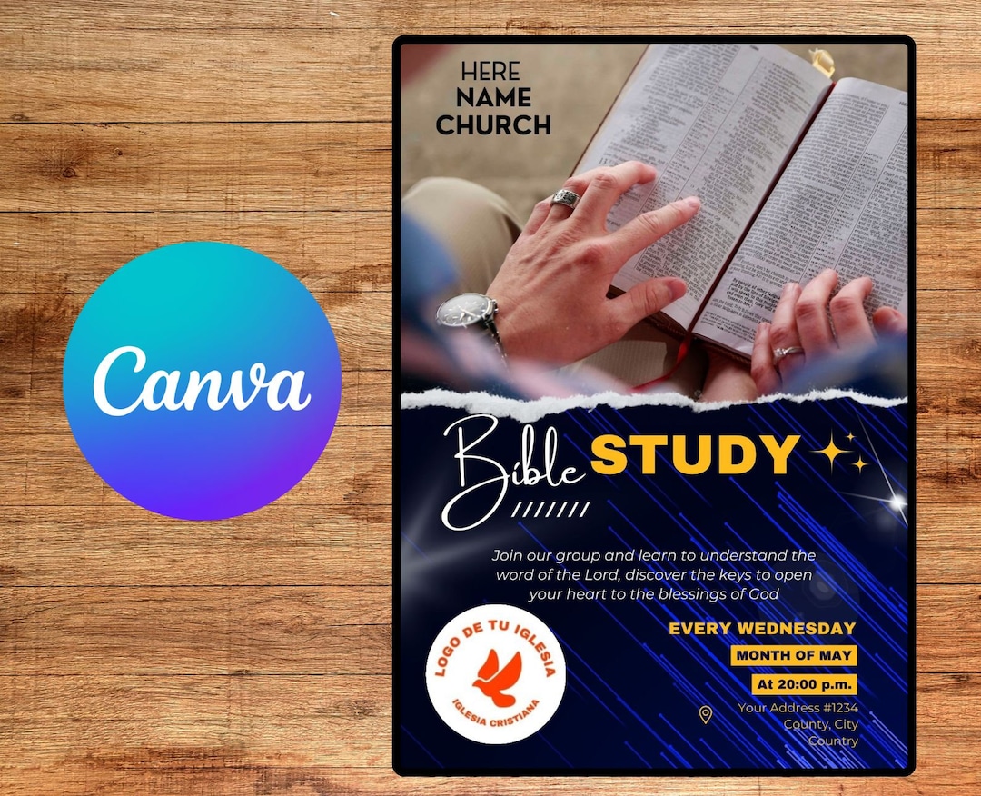 Bible Study Brochure Editable on Canva - Etsy