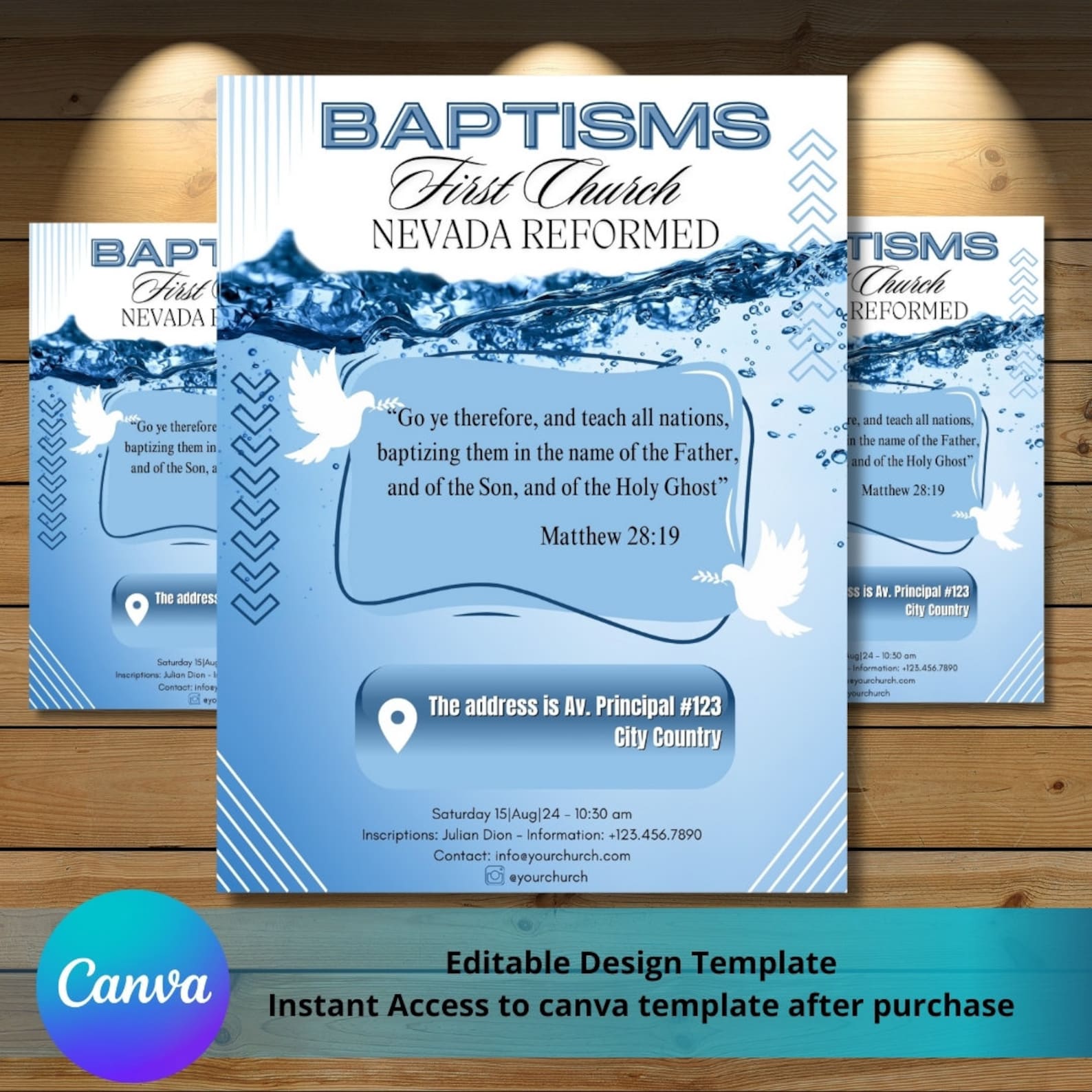 Baptism Flyer for Church. Poster for Church. Printable Baptisms Flyer ...