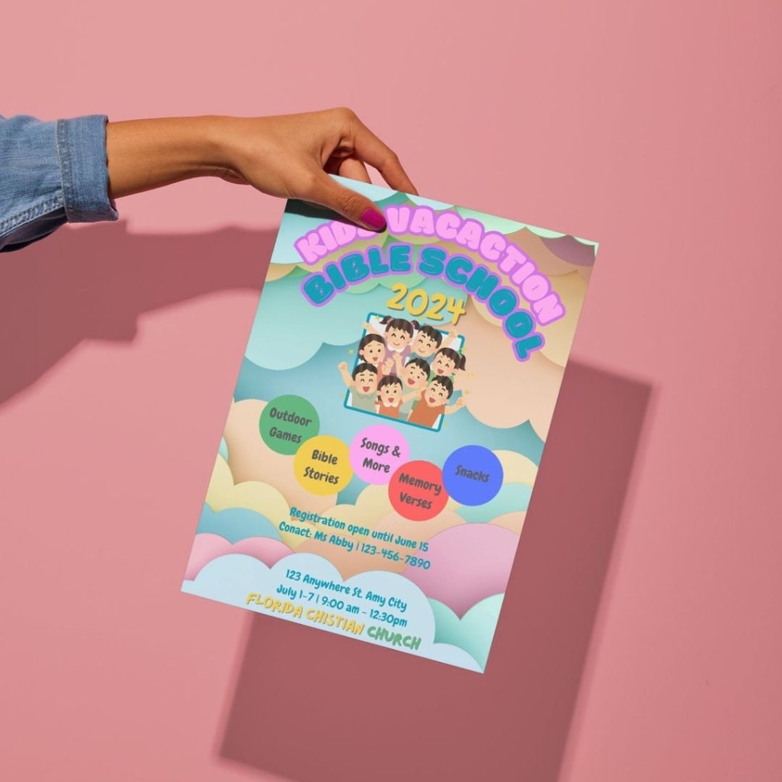 Vacation Bible School Flyer Poster / VBS Flyers / Editable Church Flyer ...