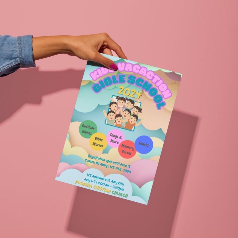 Vacation Bible School Flyer Poster / VBS Flyers / Editable Church Flyer ...