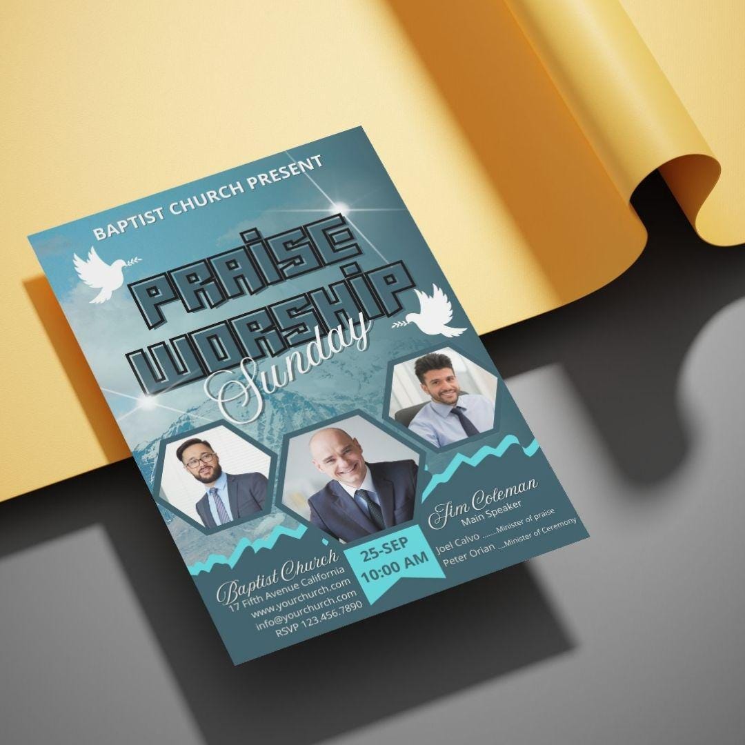 Flyer for Praise Worship at CANVA | Editable and Printable Template ...