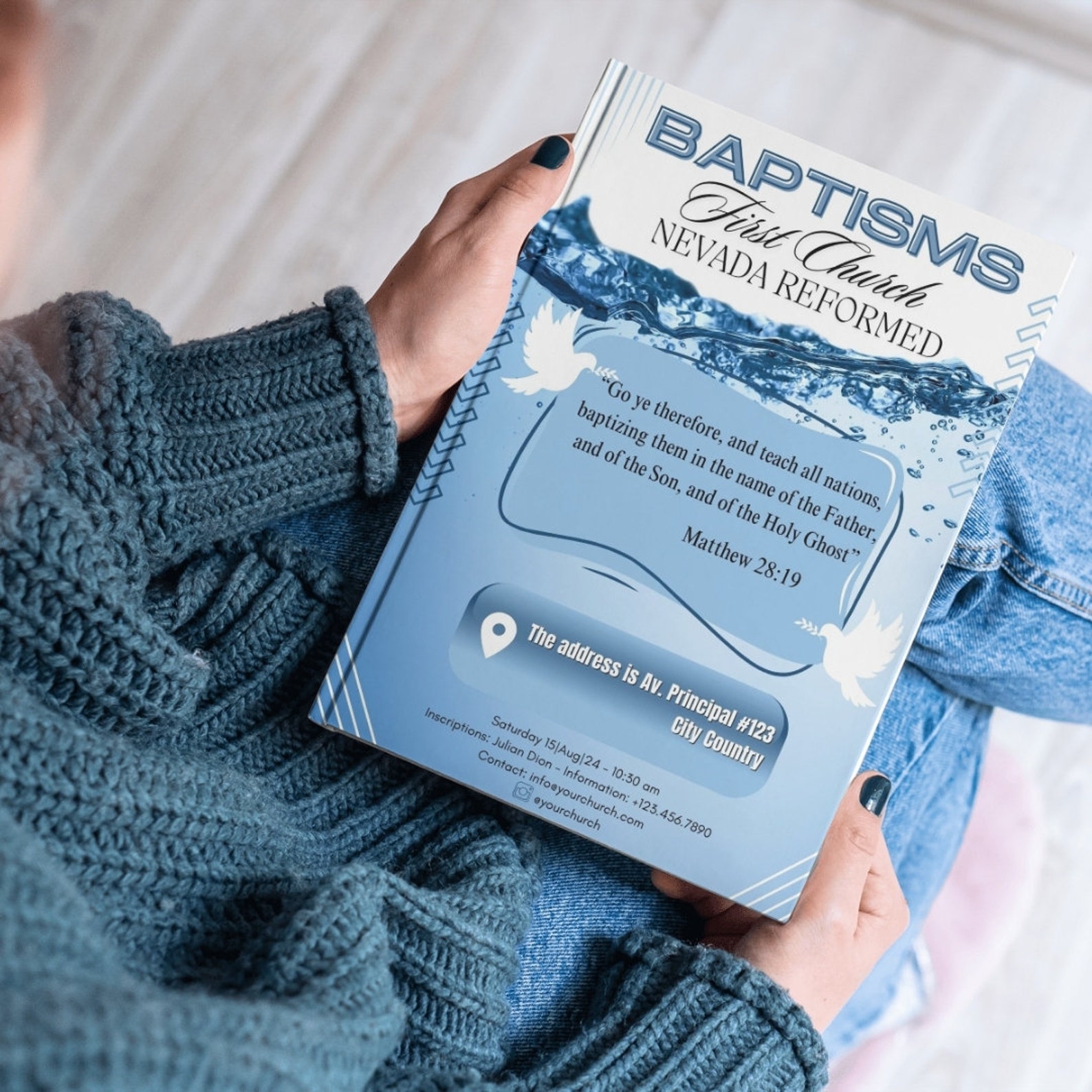 Baptism Flyer for Church. Poster for Church. Printable Baptisms Flyer ...