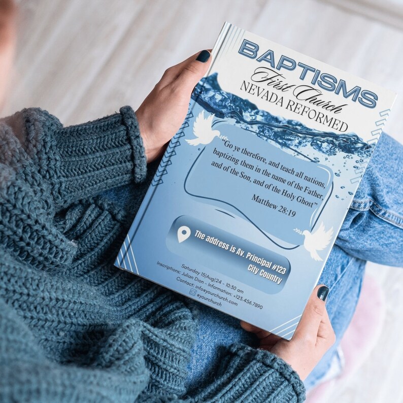 Baptism Flyer for Church. Poster for Church. Printable Baptisms Flyer ...