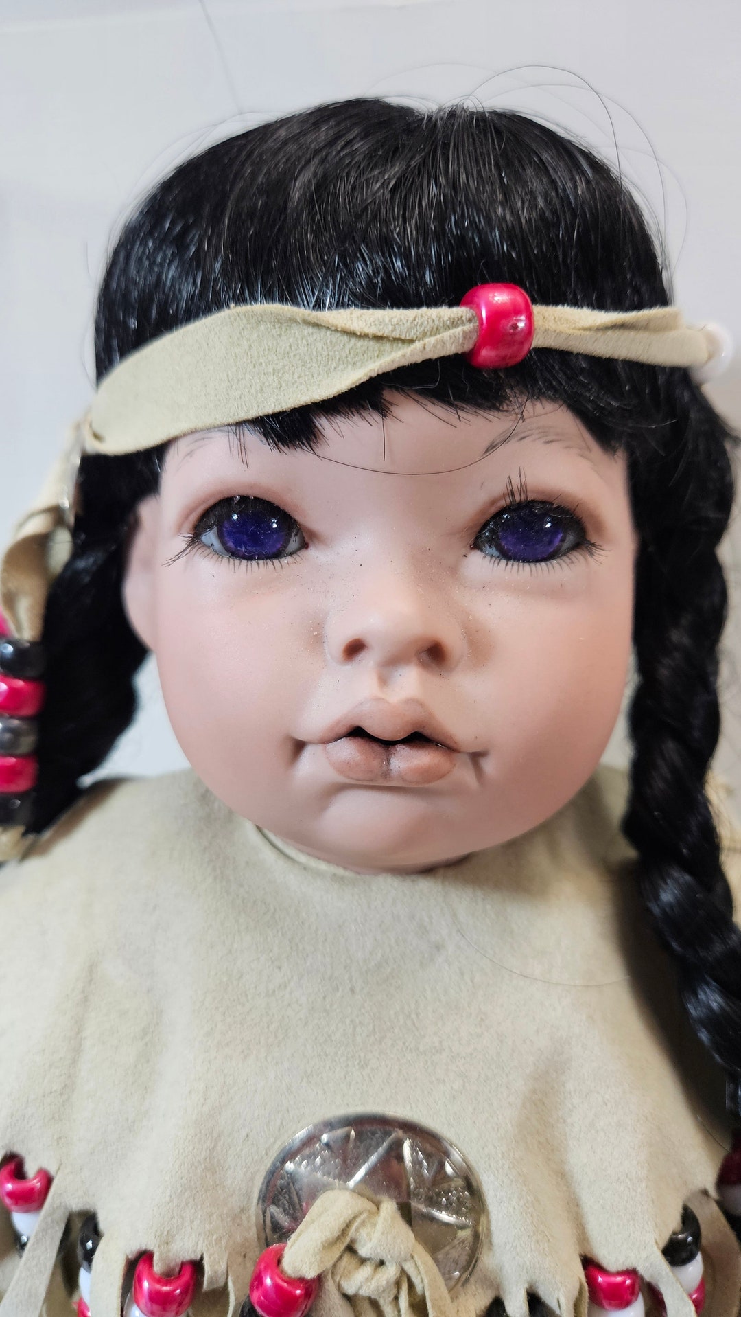 Vintage Porcelain Val Shelton 17.5 Inch Little Fawn Native American ...
