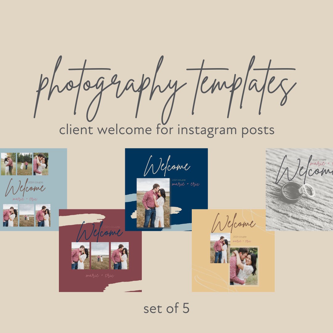 Client Welcome Templates for Instagram Posts Bold Style - Etsy