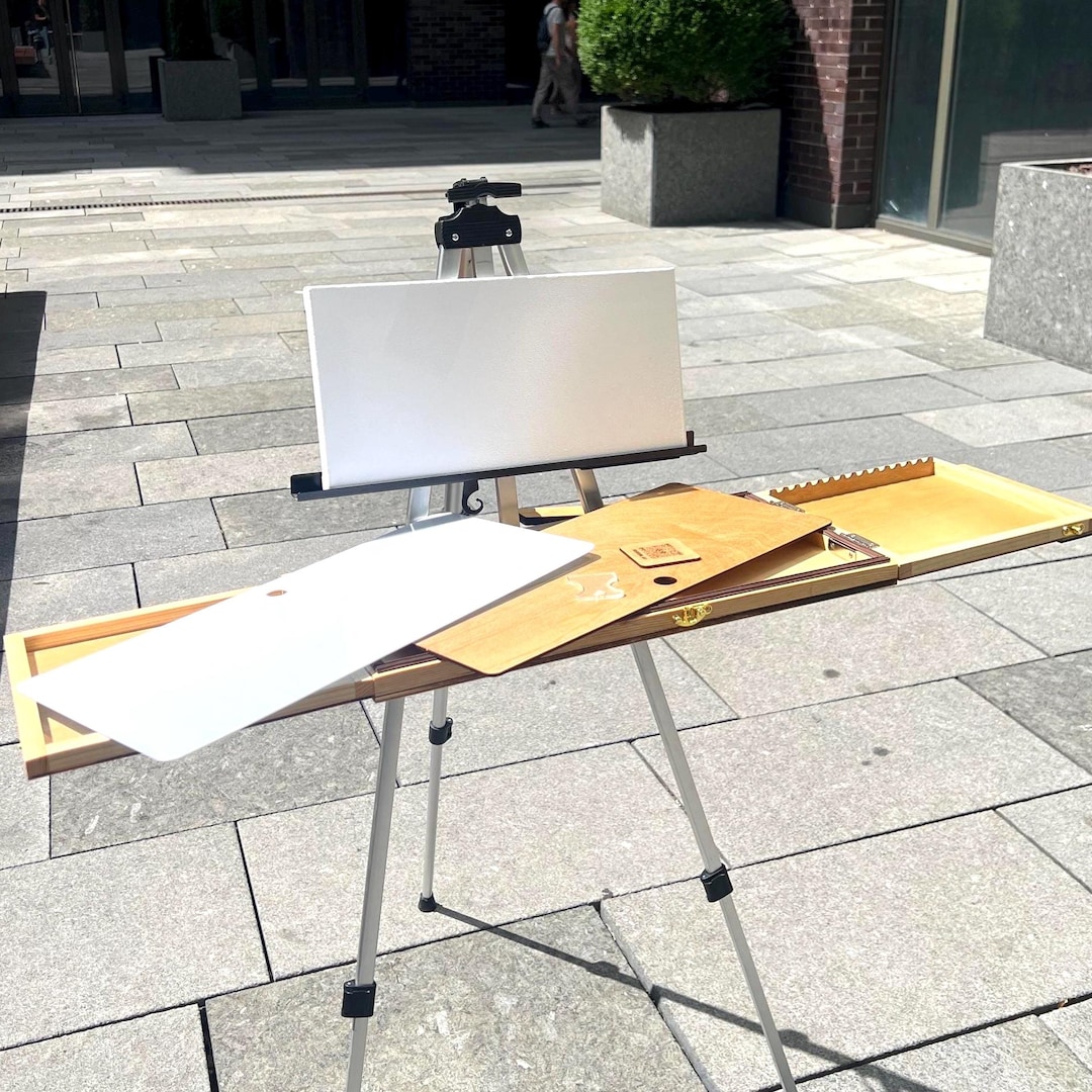 Portable Pochade Box ,plein Air Painting Kit – Wooden Easel & Paint Box ...