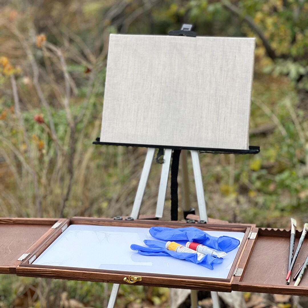 Lightweight Wooden Pochade Box, Portable Plein Air Paintings Set With ...