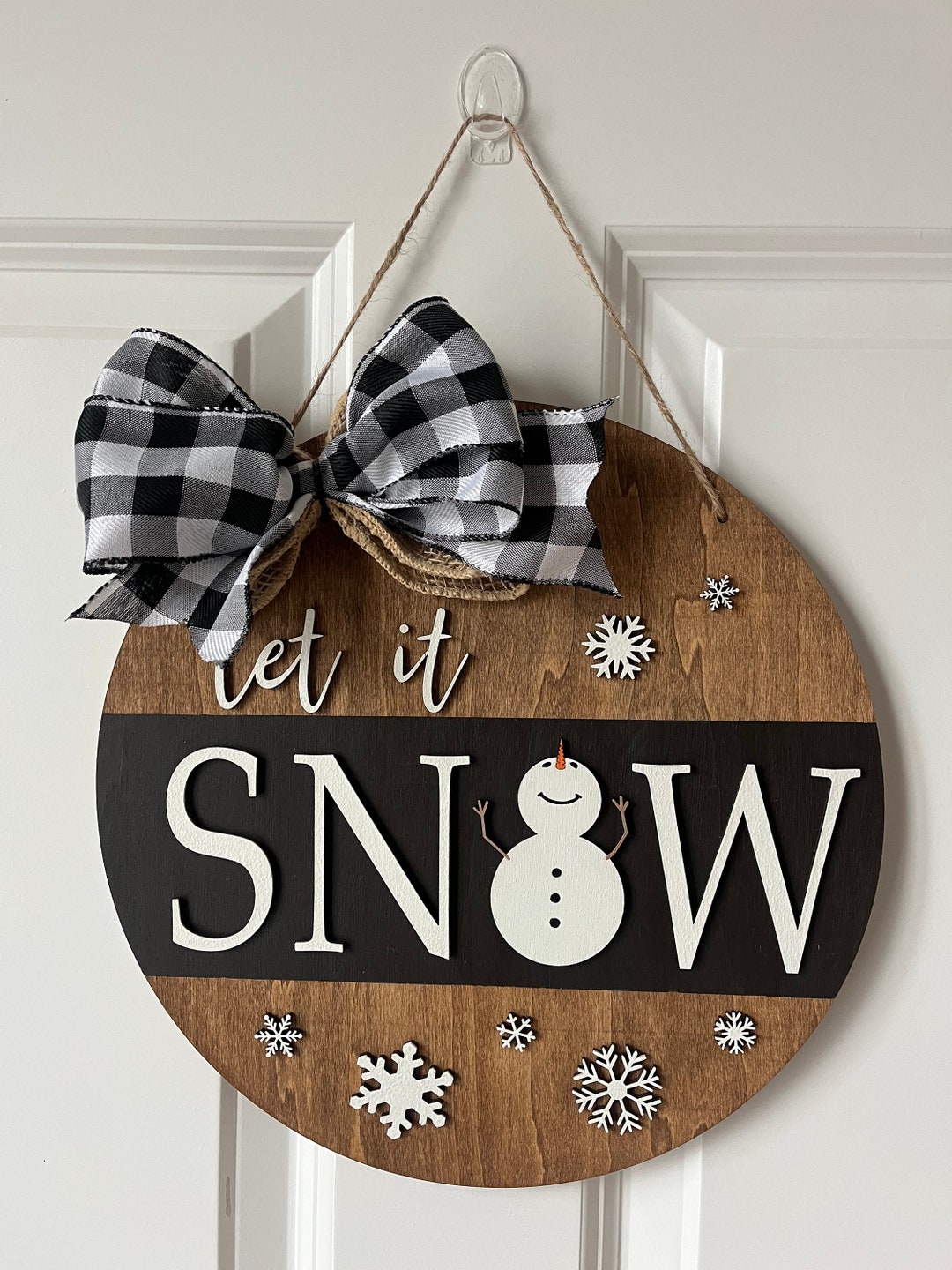 Let It Snow Door Round - Etsy