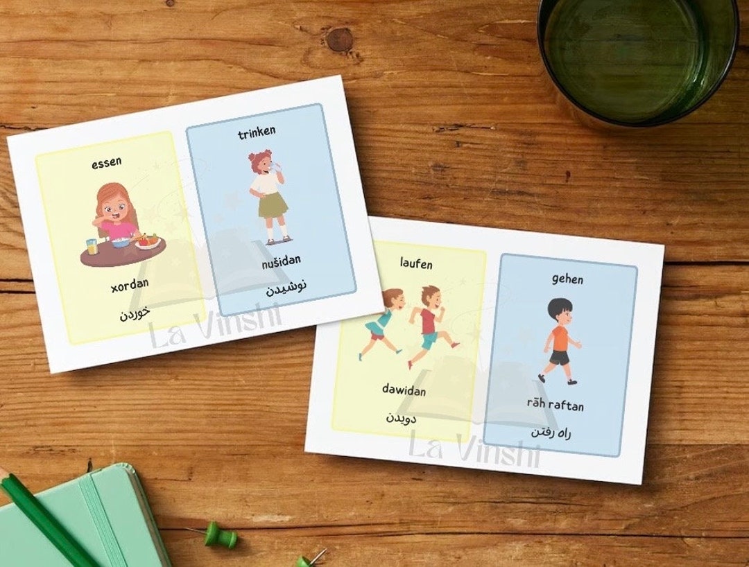 Flashcards Verbs Persian German - Etsy UK