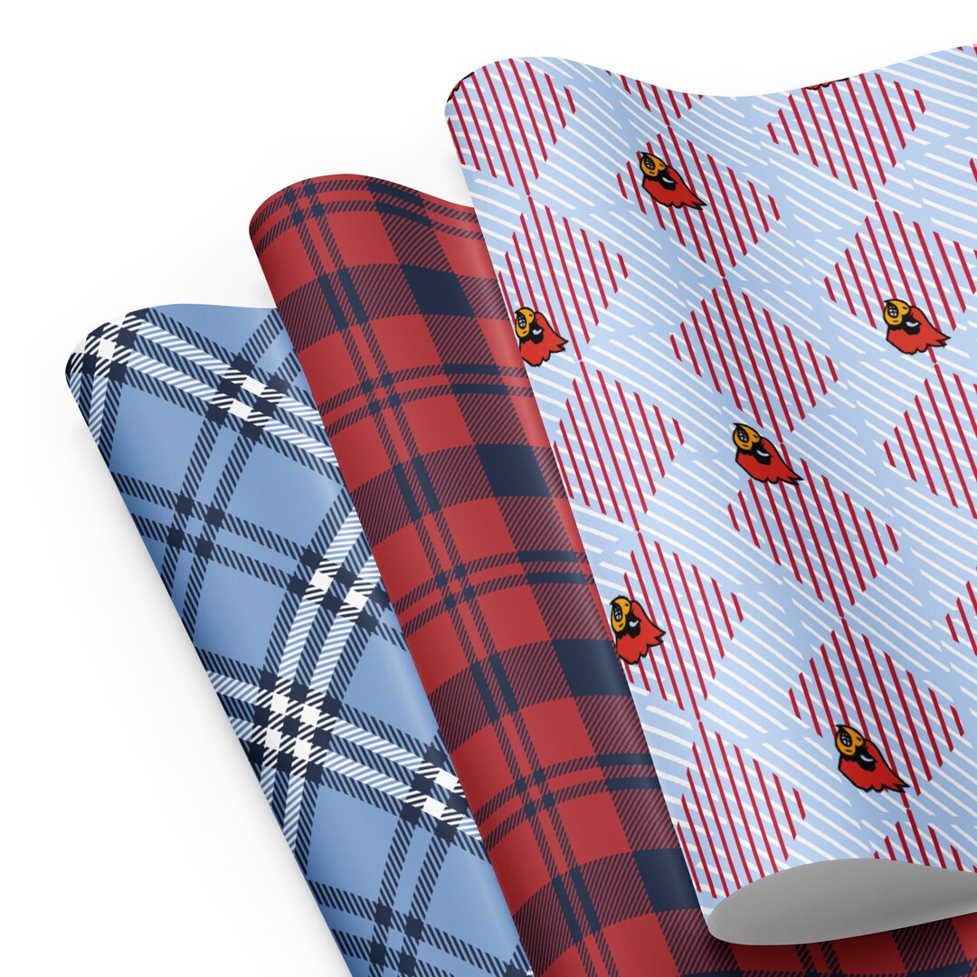 Cardinals Plaid Wrapping Paper Sheets - Etsy
