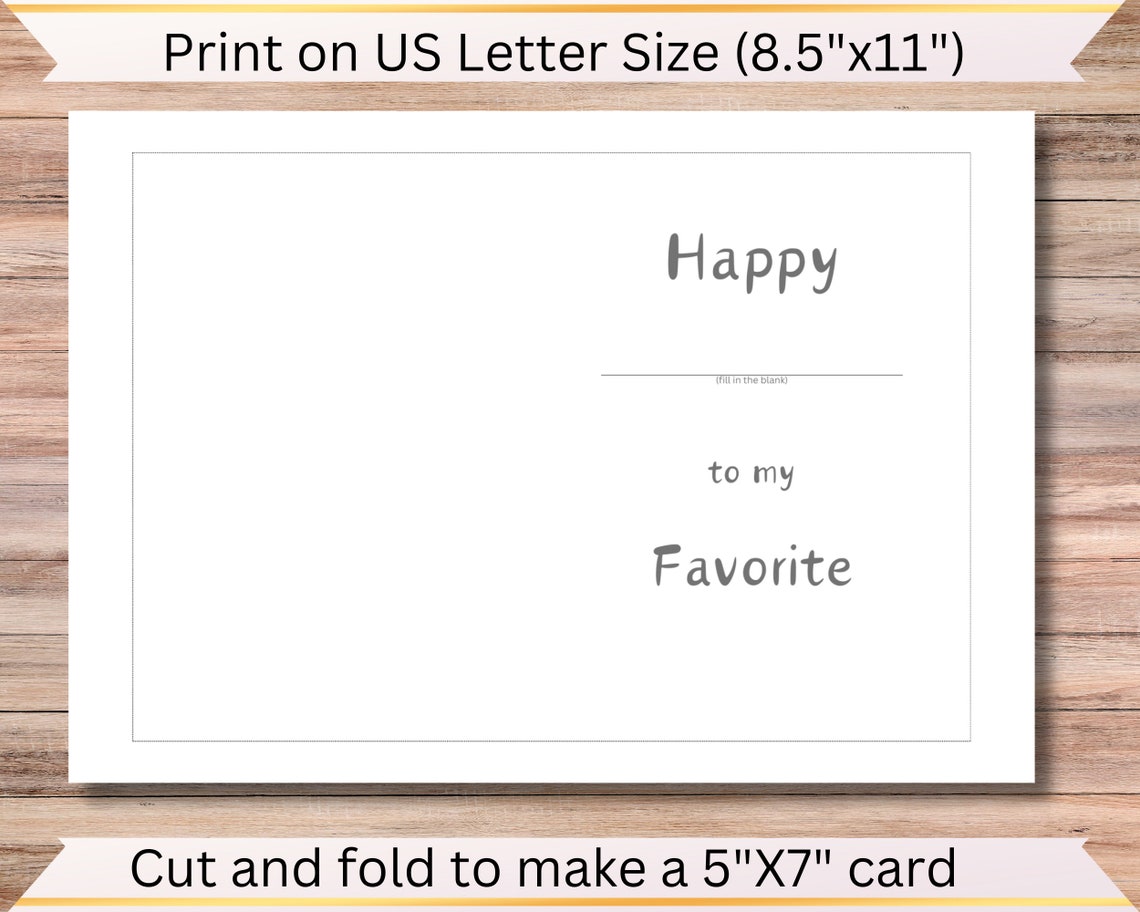 Printable Fill-in-the-blank Card, Instant Download, Digital Greeting ...