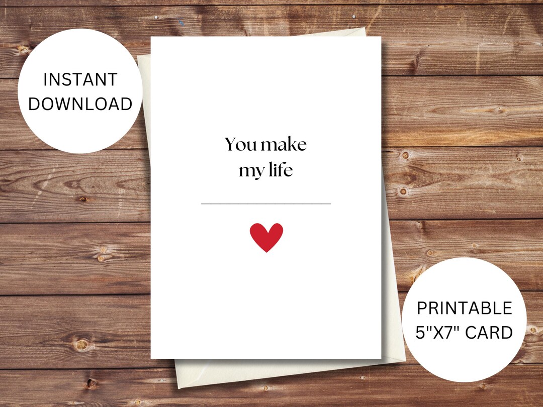 Printable Valentine's Day Fill-in Card: Last Minute Gift (PDF) - Etsy