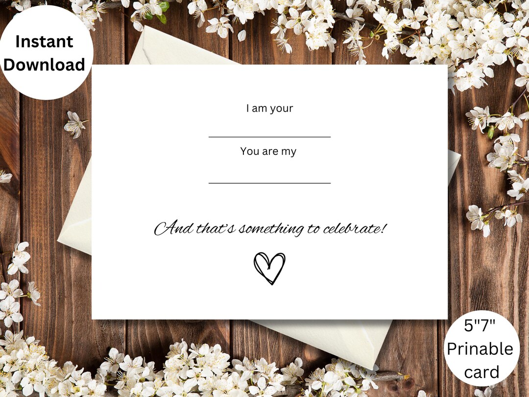 Printable Fill-in-the-blank Anniversary Card (digital Download) - Etsy