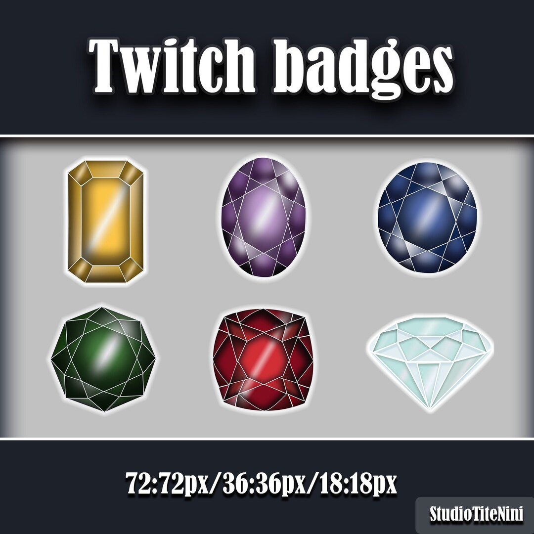 Precious Stone Badges for Twitch, Discord/ Sub, Bits Badges / Jewels ...