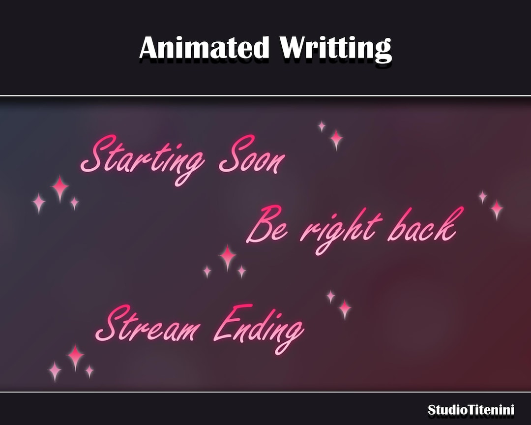 Animated Stream Writting / Transparent Background/ Starting Soon / Be ...