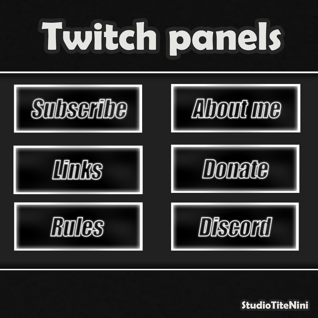 25 Twitch Panels / Stream Link Panels / Minimalist Panels - Etsy