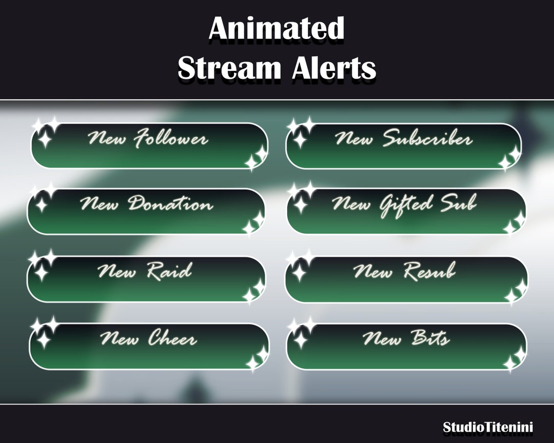 Animated Alerts for Stream, Twitch/ Green Alerts - Etsy