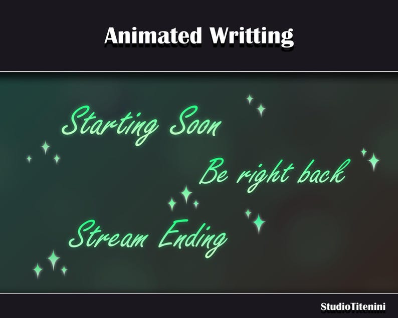 Animated Stream Writting / Transparent Background/ Starting Soon / Be ...