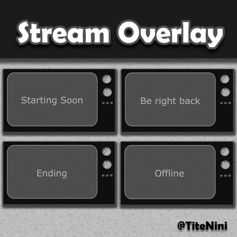 4 Twitch Stream Overlays / 3 Animated Scenes / 1 Static Scene / TV ...