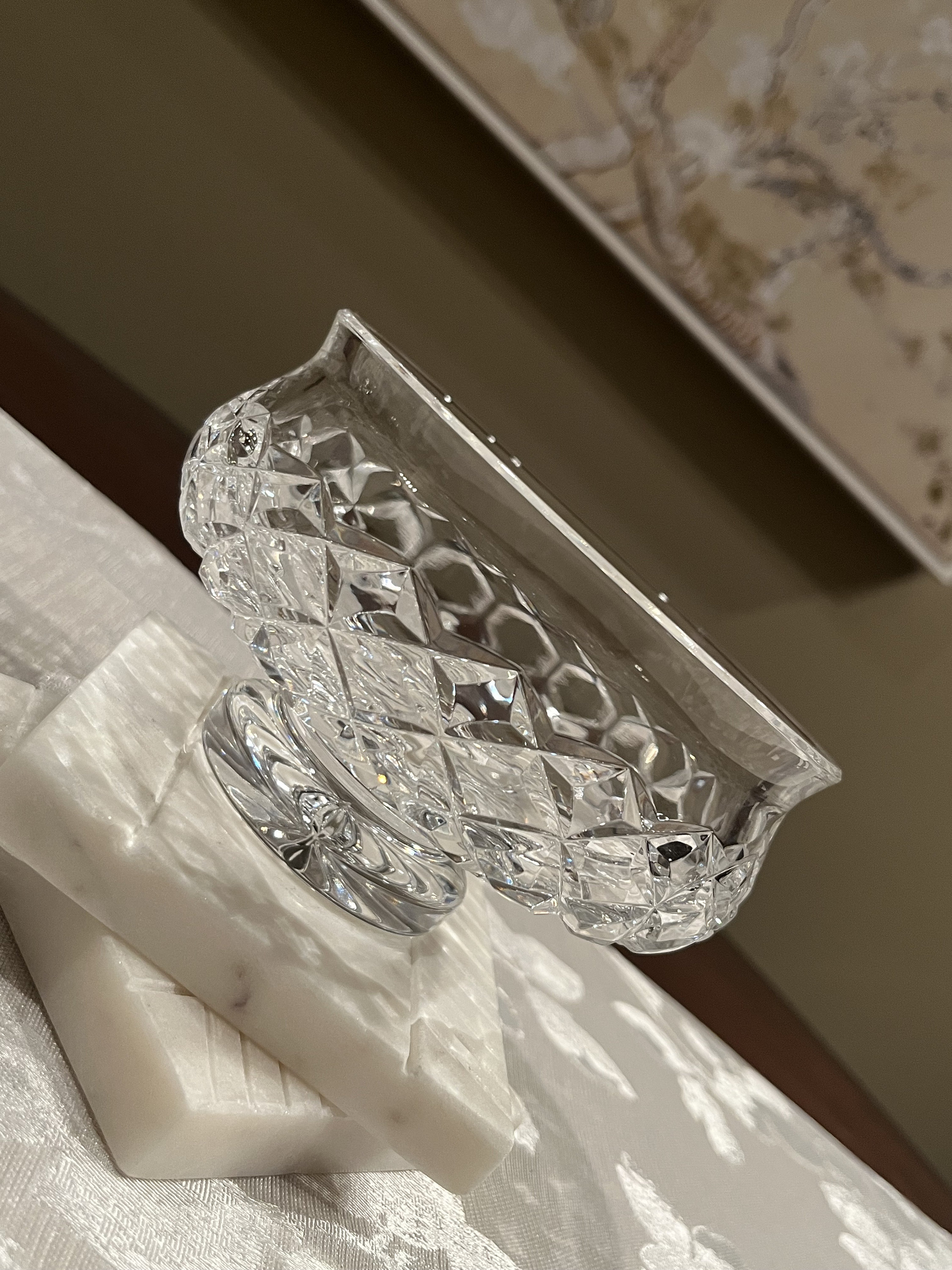 Vintage Waterford 5 Footed Bowl Comeragh Pattern Diamond Cut Classic ...
