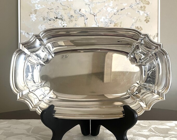 Vintage Lunt Silversmiths Silver Plate Bread Cracker Tray 12.5" X 7.5 ...