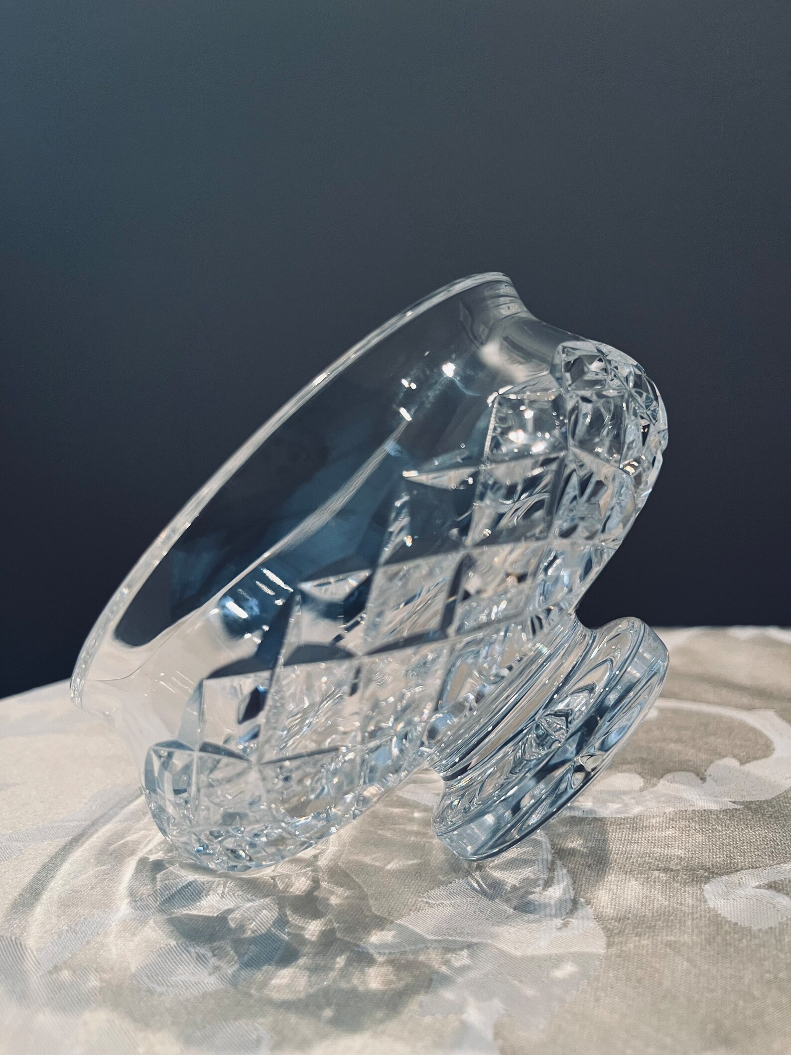 Vintage Waterford 5 Footed Bowl Comeragh Pattern Diamond Cut Classic ...