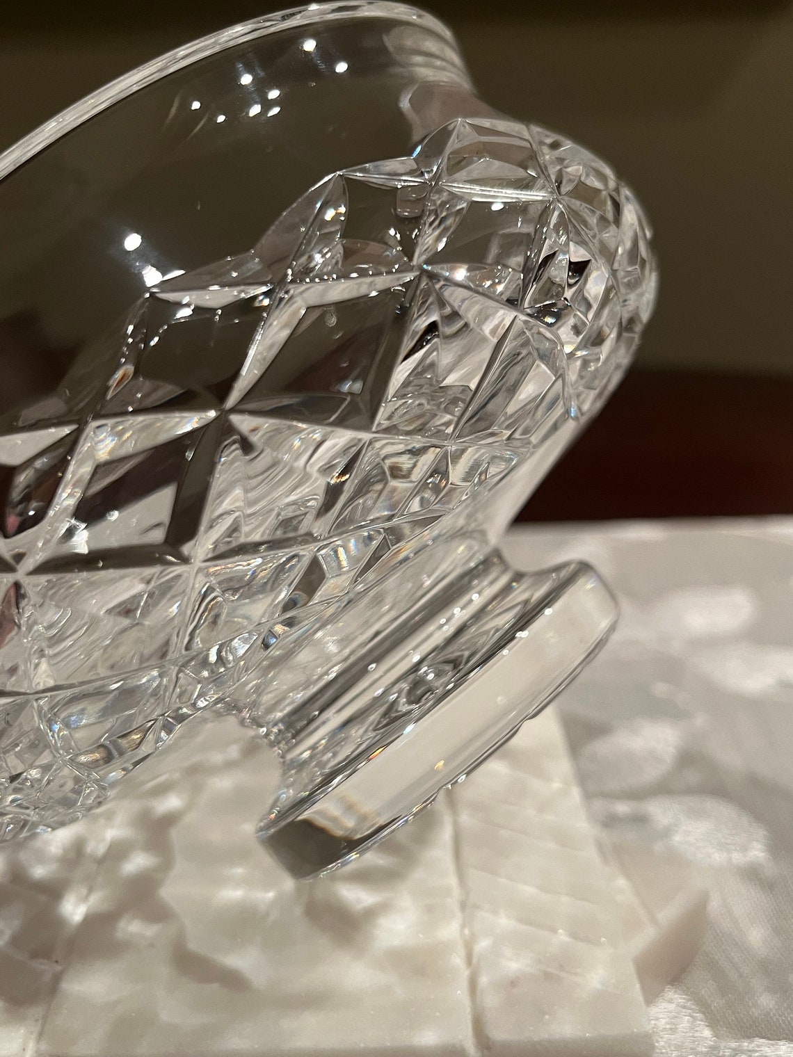 Vintage Waterford 5 Footed Bowl Comeragh Pattern Diamond Cut Classic ...