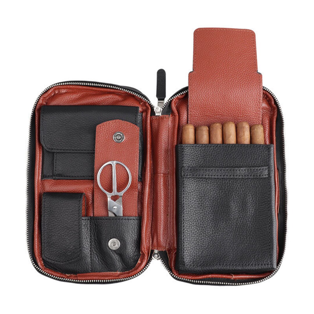 Leather Cigar Bag Carry-on Travel Portable Moisturizing Cigar - Etsy