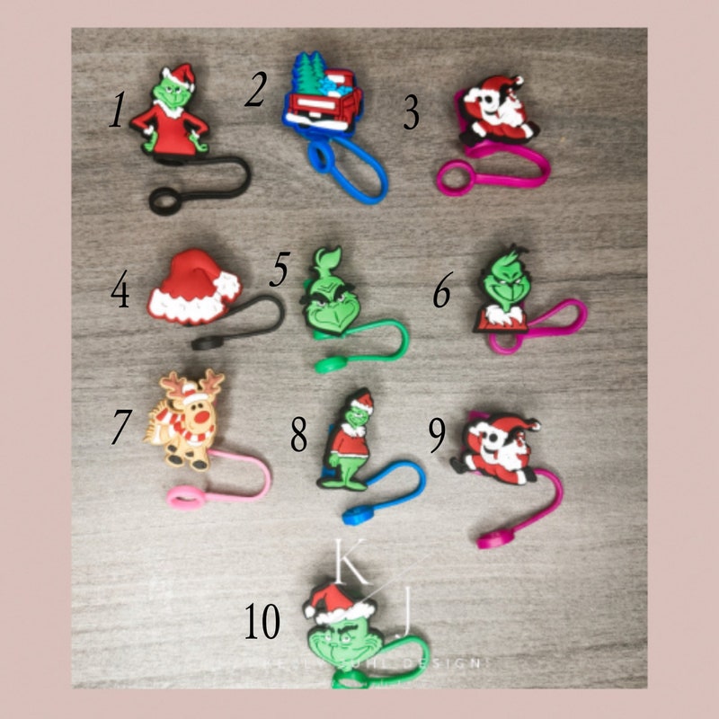 Grinch Straw Topper - Etsy