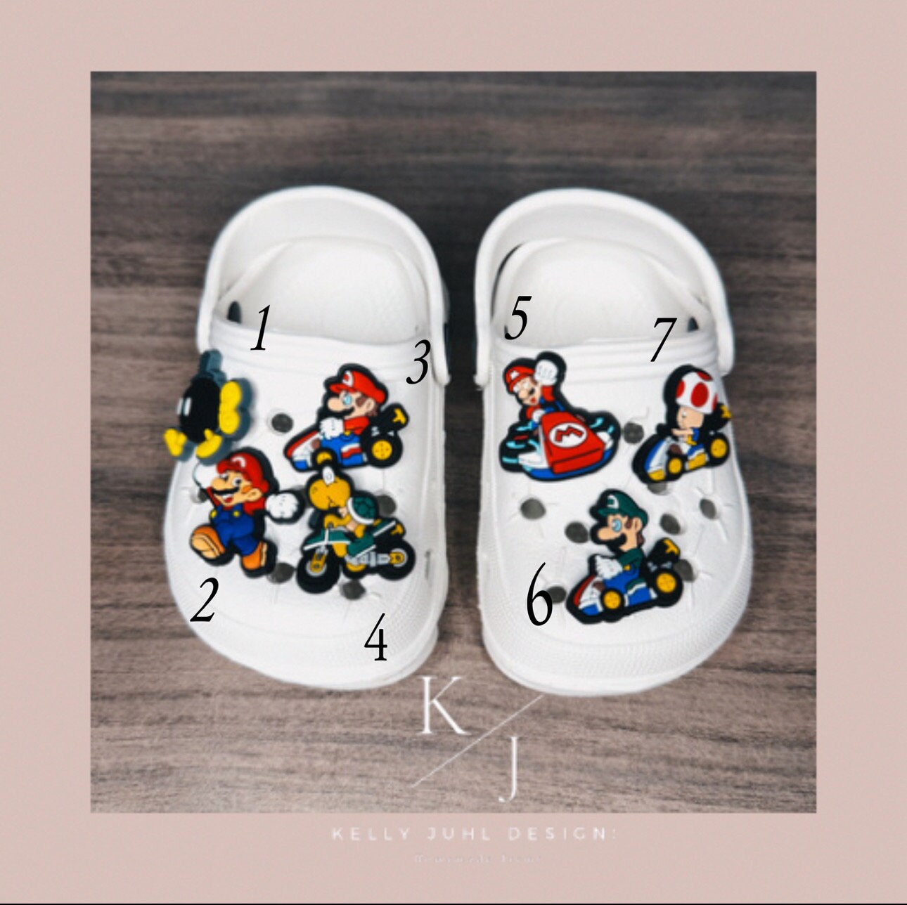 Mario Brothers Croc Charm/ Jibbitz/ Clog: Mario, Luigi, Toad, Go Cart ...