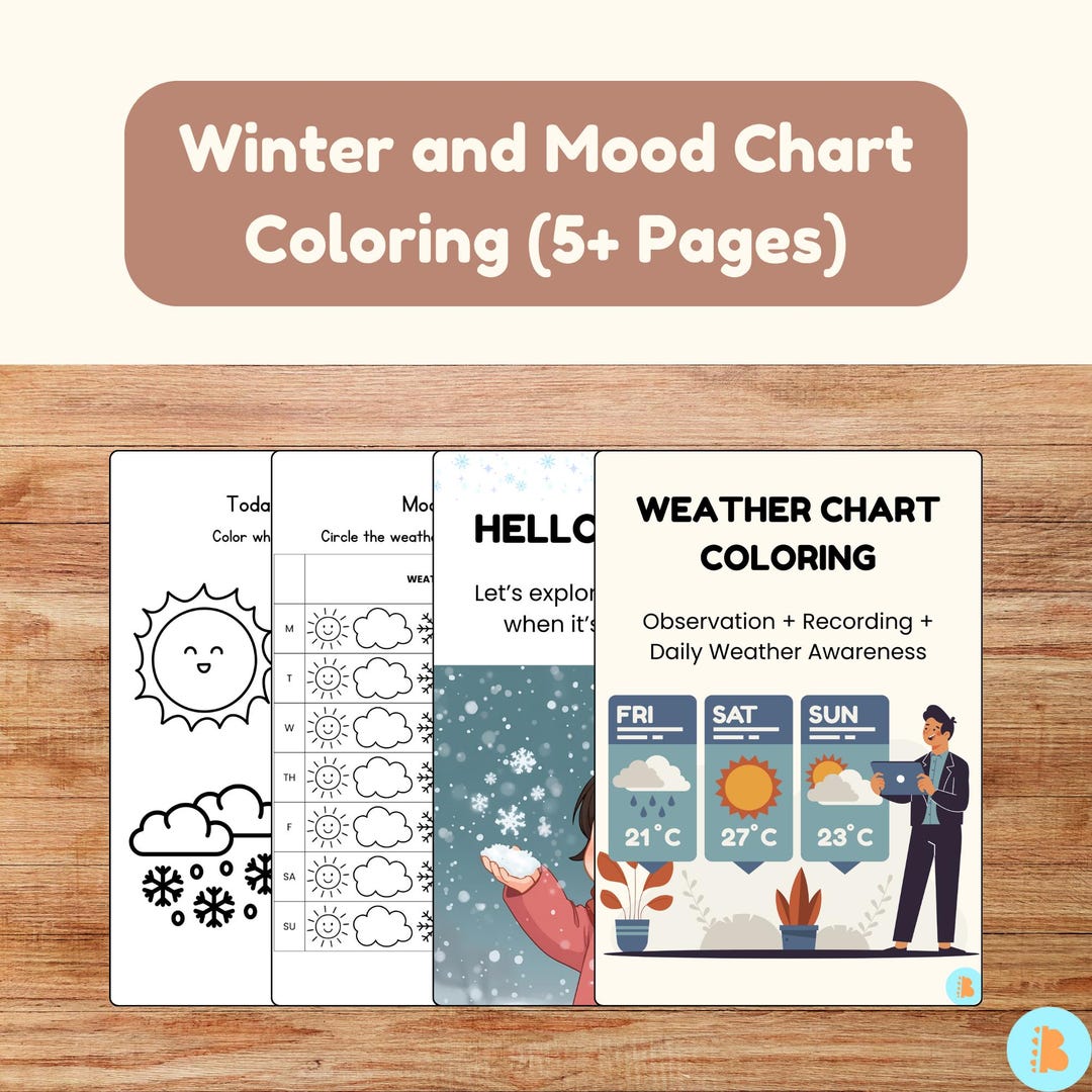 Weather & Mood Coloring Chart • Preschool Emotional Learning • Weather ...