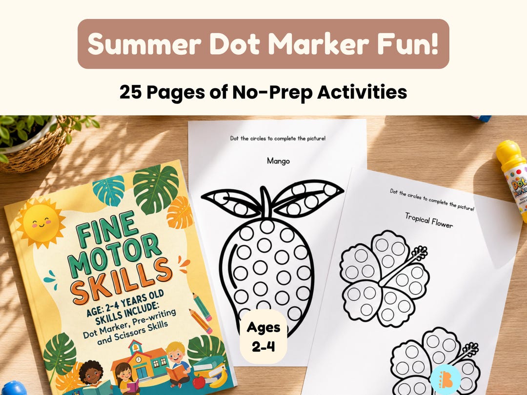 Summer Dot Marker Activity Pages | Toddler Fine Motor Skills (digital ...