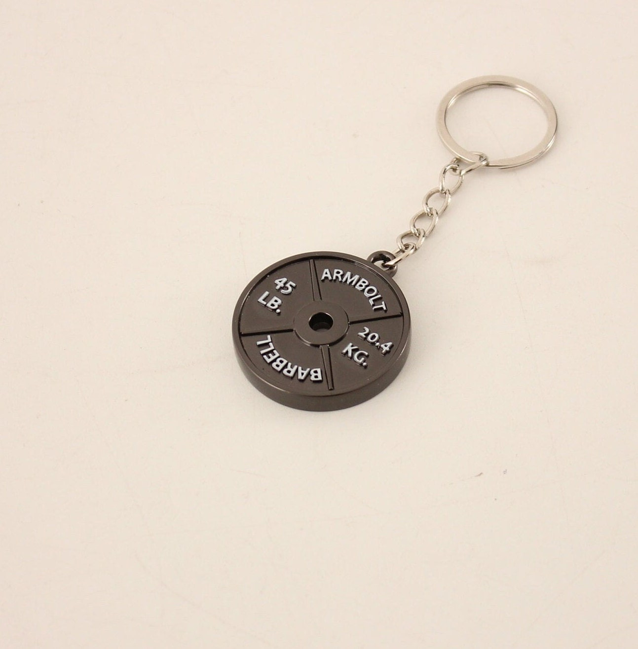 METAL Barbell Plate Keychain for Weightlifting, Gym, and Fitness Lovers ...