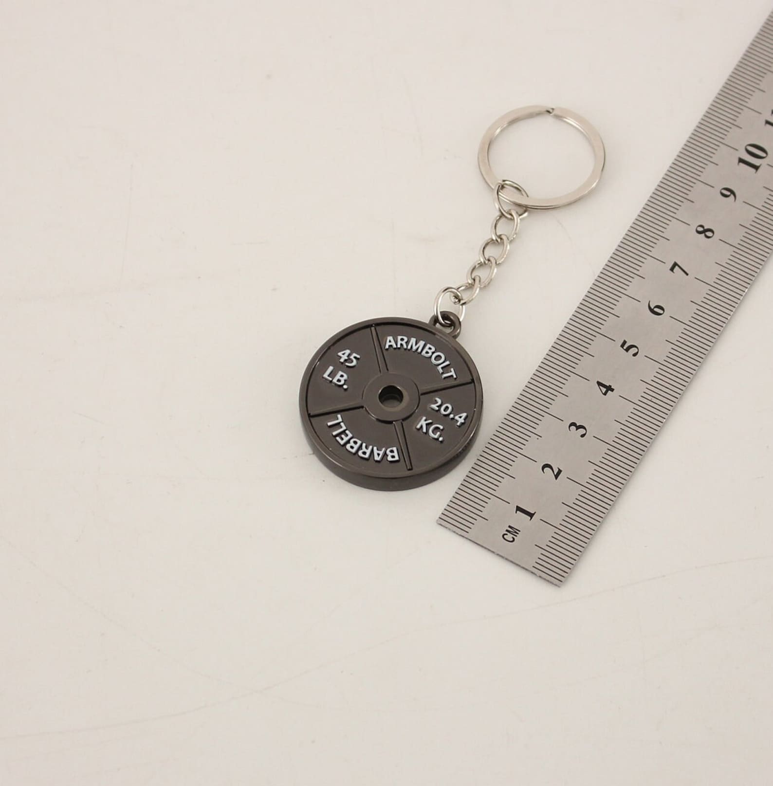 METAL Barbell Plate Keychain for Weightlifting, Gym, and Fitness Lovers ...
