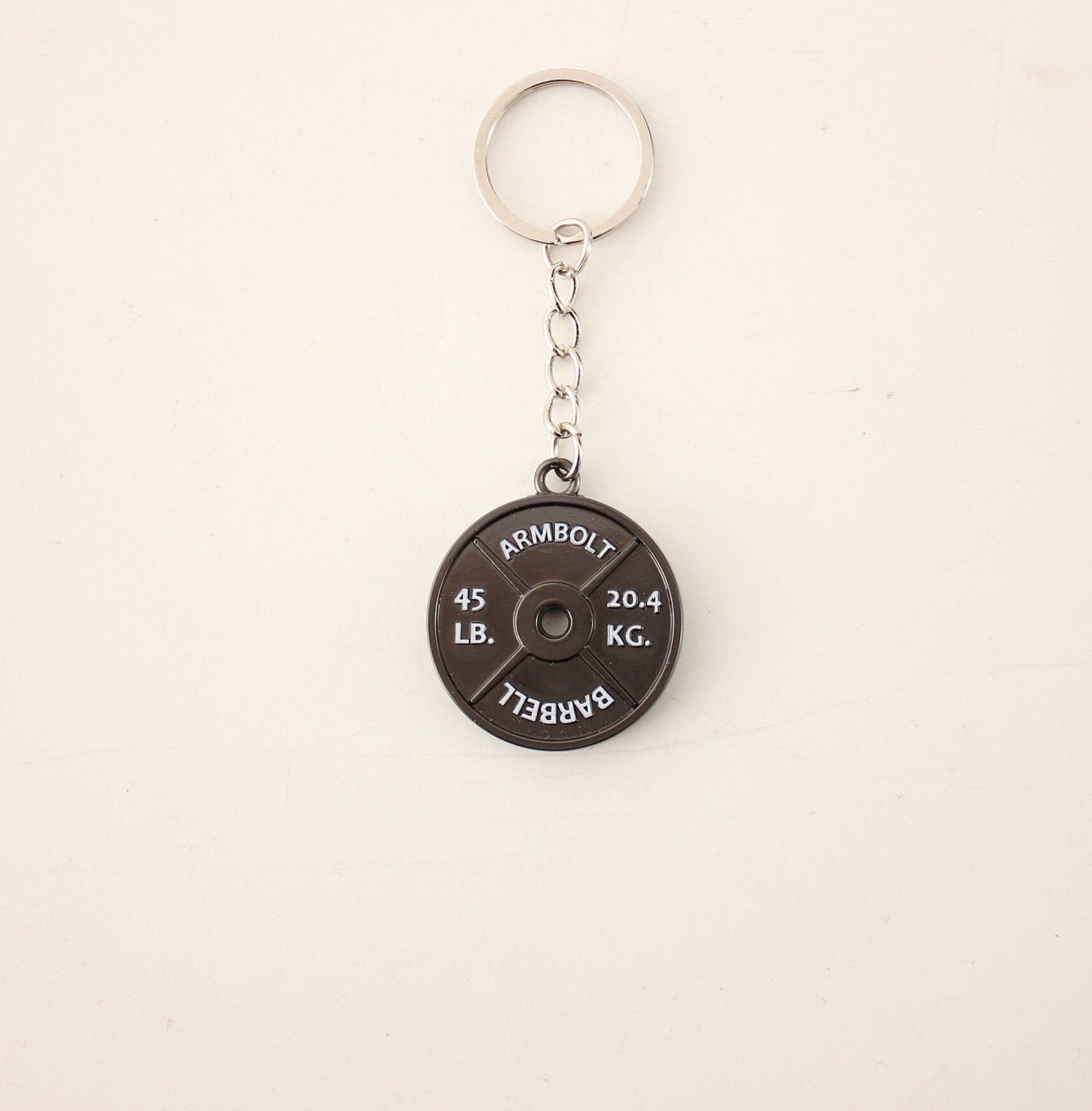 METAL Barbell Plate Keychain for Weightlifting, Gym, and Fitness Lovers ...