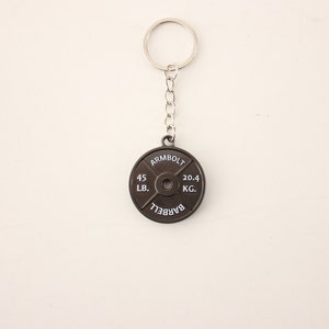 METAL Barbell Plate Keychain for Weightlifting, Gym, and Fitness Lovers ...