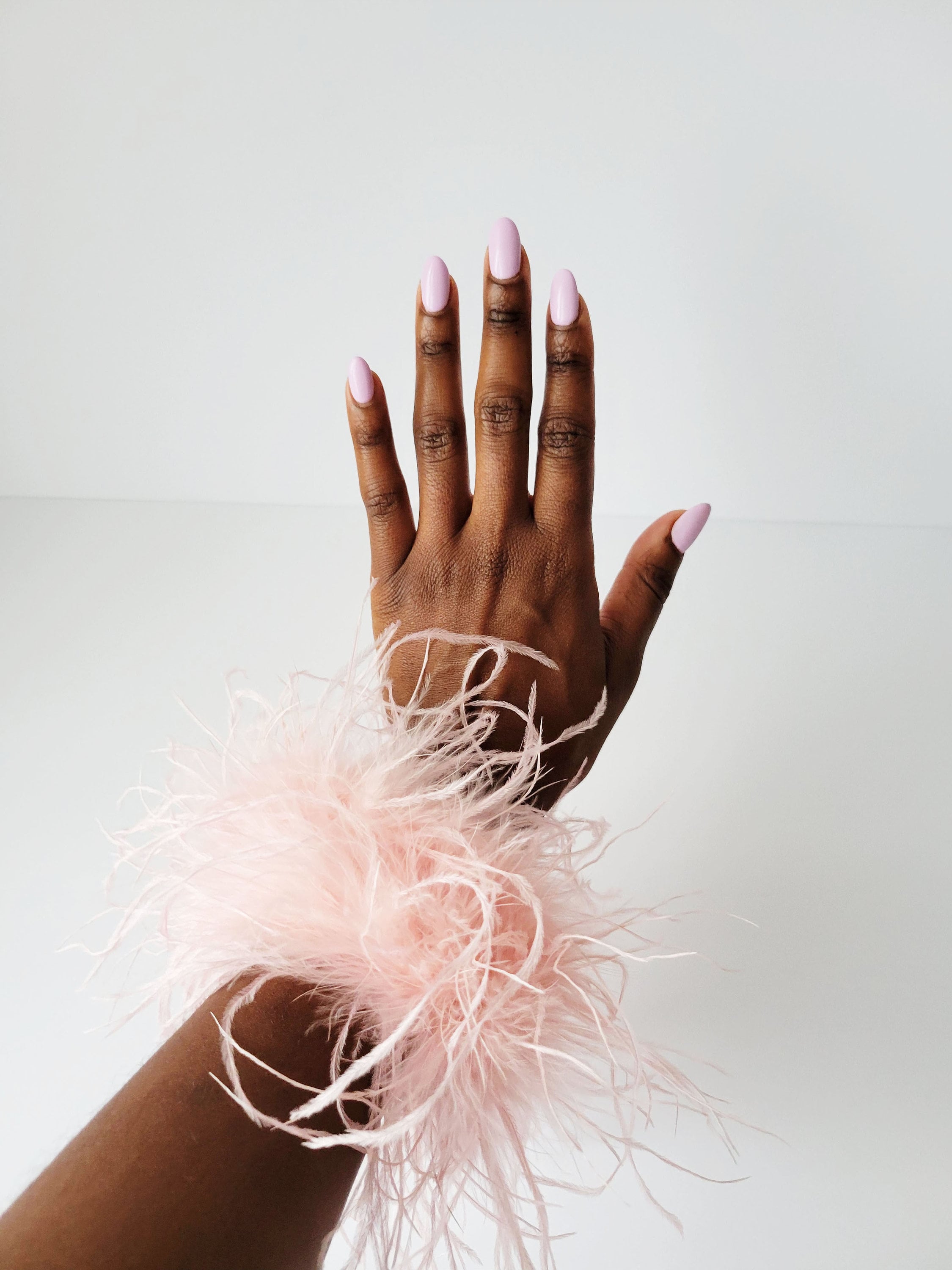 Light Pink Art Deco Feather Cuffs, Pink Great Gatsby Ostrich Feather ...