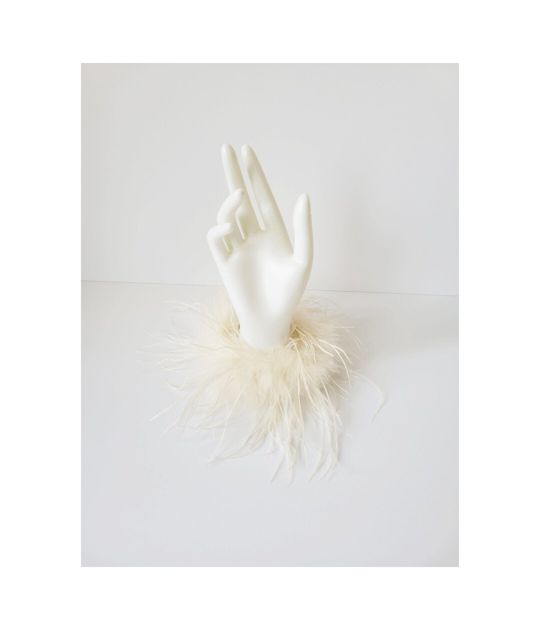 Beige Real Feather Cuffs, Beige Party Feather Wrist Bands, Ostrich ...