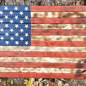 Rustic Tattered American Flag - Etsy