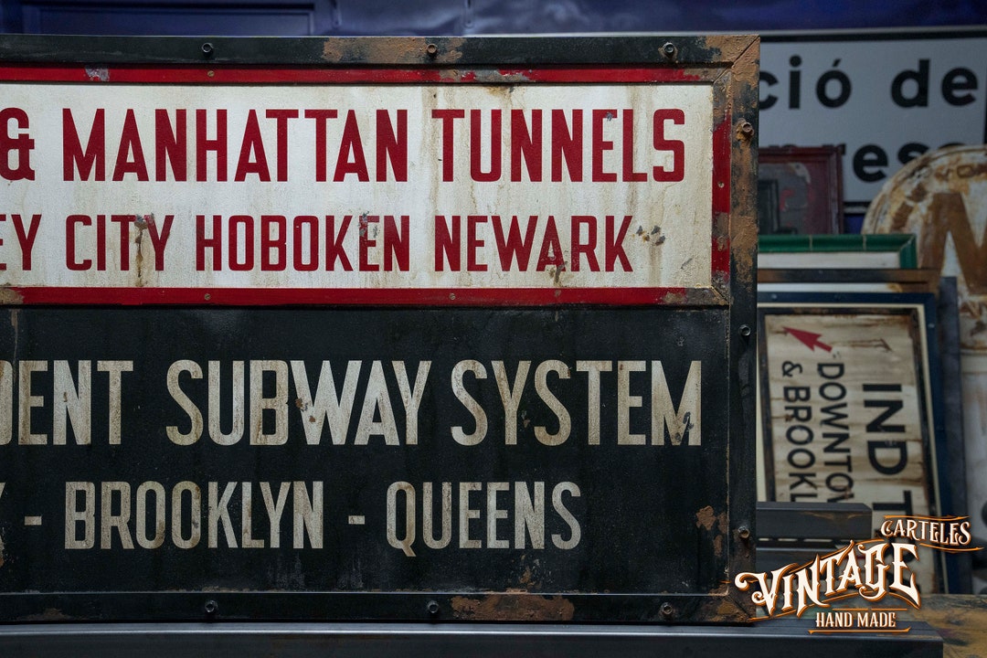 New York Subway Sign 1980 Hudson & Manhattan Hand Made 122x65x2cm - Etsy